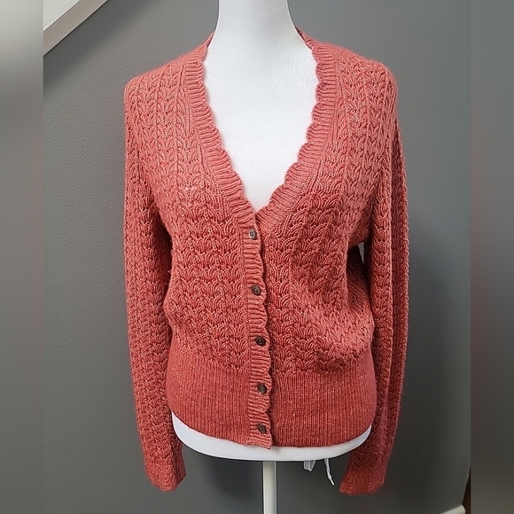 Sundance | Sweaters | Sundance Catalog Cropped Orange Leanna Pointelle ...